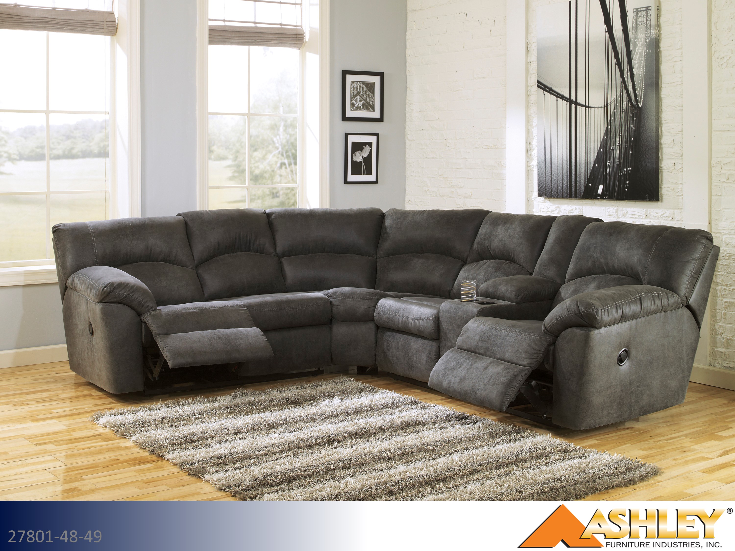 Ashley Tambo Pewter Sectional (2 Piece Set) - Pewter | RentMart