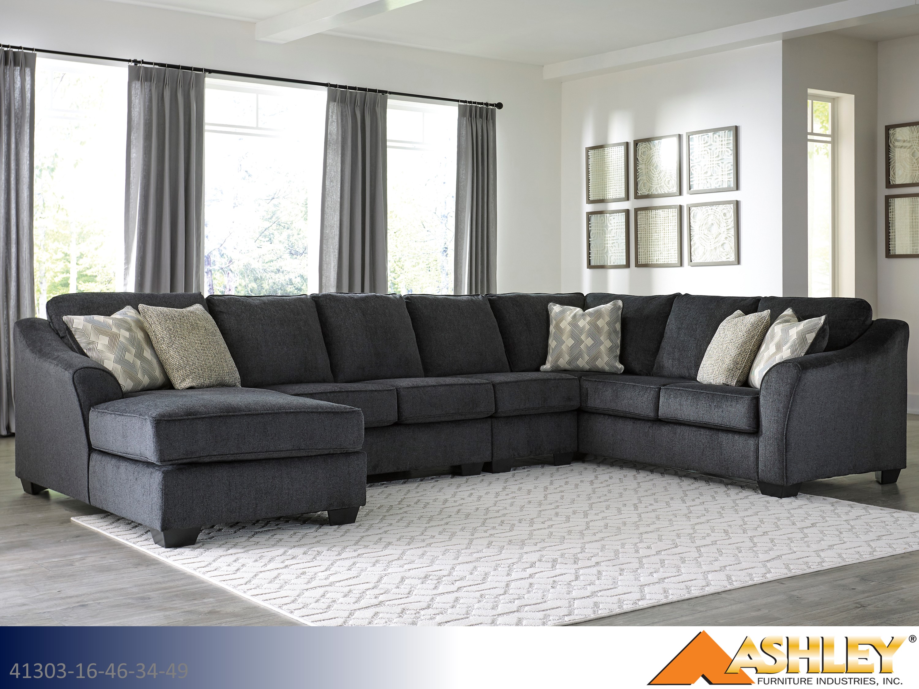 Ashley Eltmann Slate Sectional | RentMart
