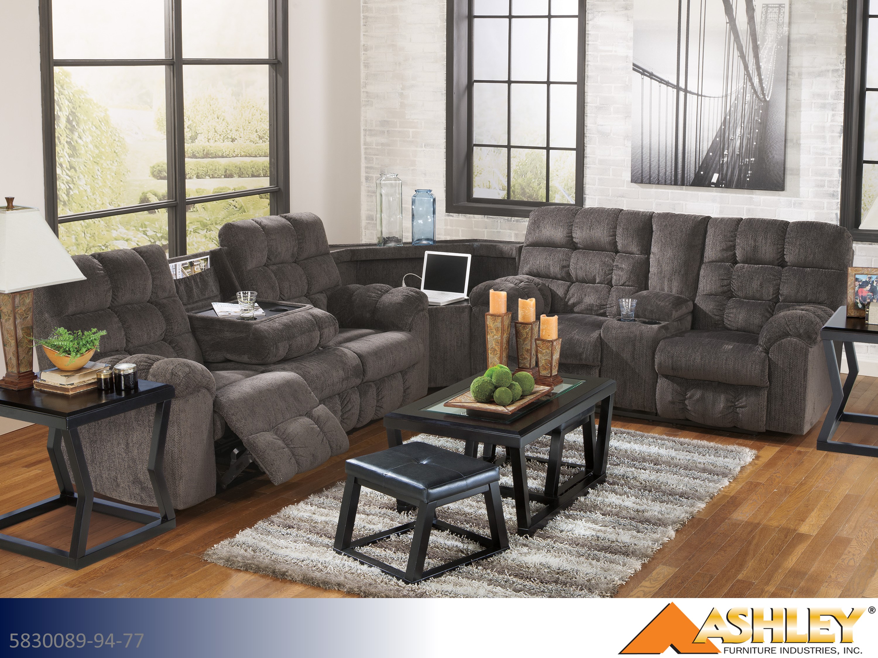 Ashley Acieona Slate Sectional (3 Piece Set) | RentMart