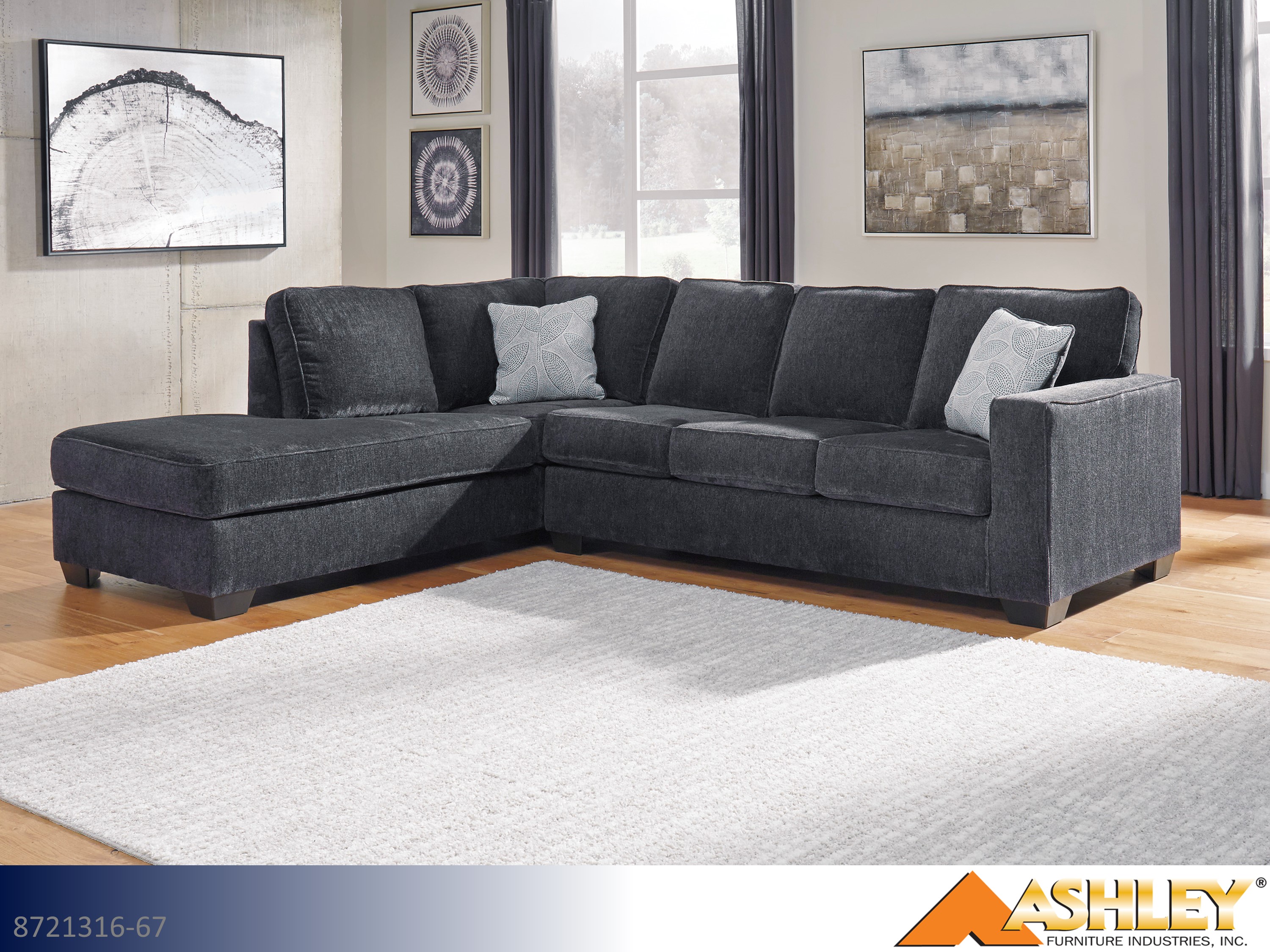 Ashley Altari Slate Sectional (2 Piece Set) | RentMart