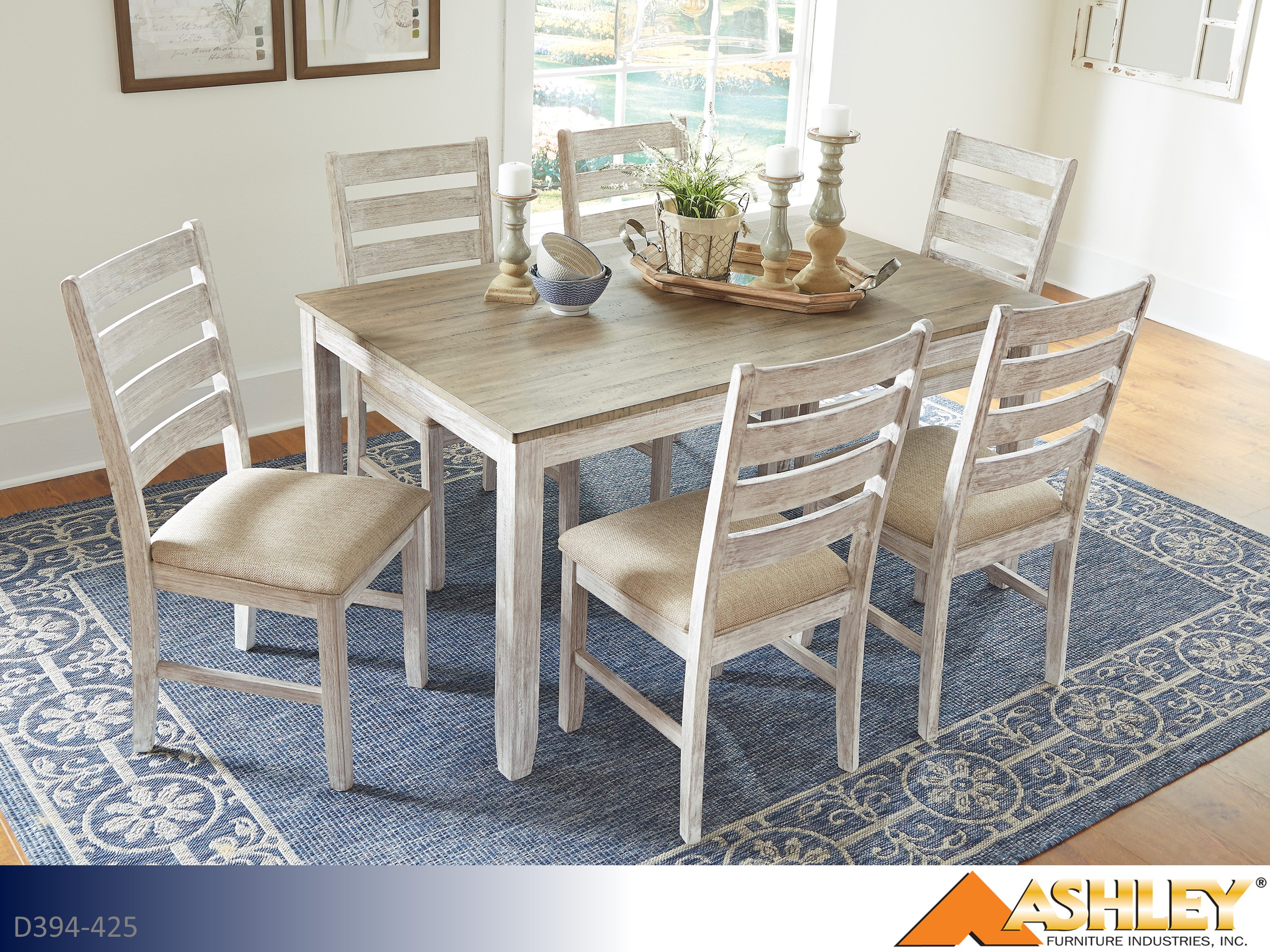 Ashley Skempton Light Brown Dining Set (7 Piece Set) - Light Brown ...