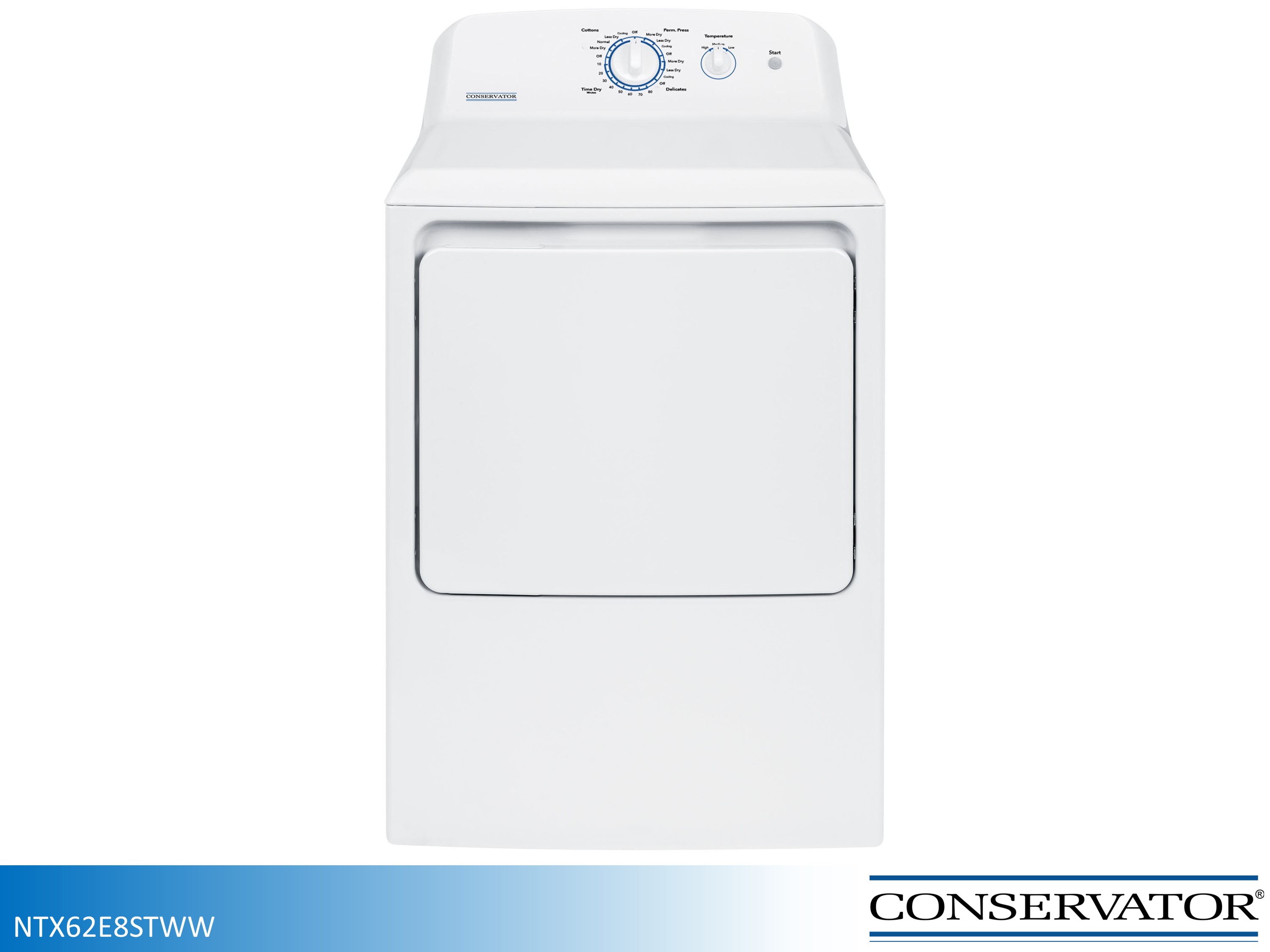 Conservator NT Series Electric Dryer - 6.2 Cu Ft (White) | RentMart